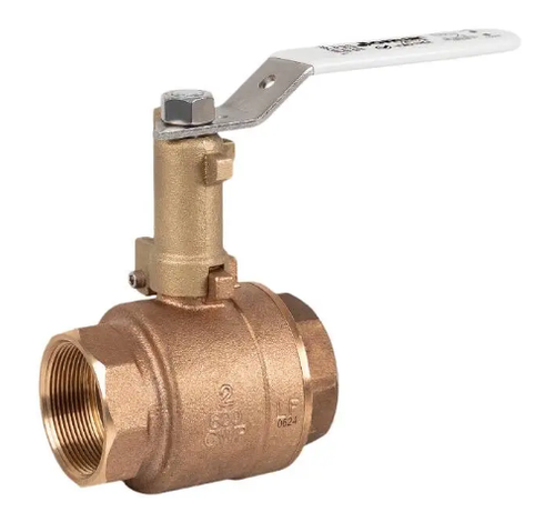 1-1/2" Jomar Valve T-200CSSG-LHEH, 2 Piece, Full Port, NPT Threaded, Lead-Free Bronze, Stainless ...